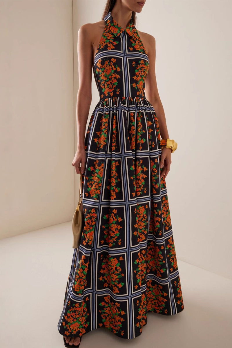 Patricia® | Elegant halterneck dresses with floral print and contrasti ...